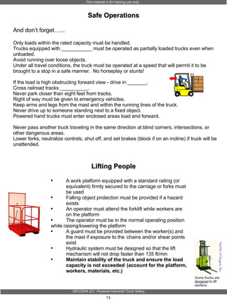 Power Industrial Truck Safety Training | PPT