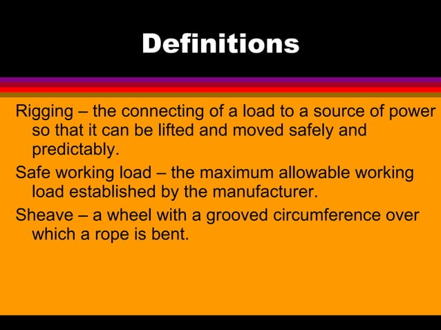 Safe Rigging Training | PPT