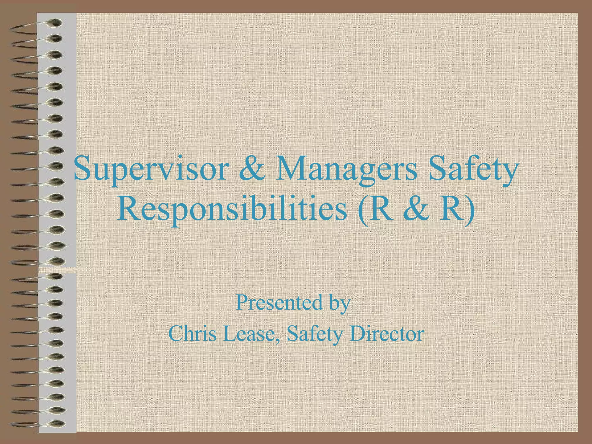 Supervisor Safety Training | PPT