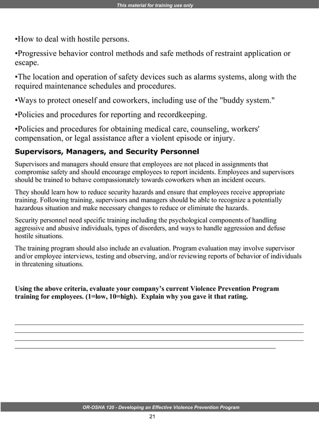 Violence Prevention Training | PPT | Injuries | Diseases and Conditions