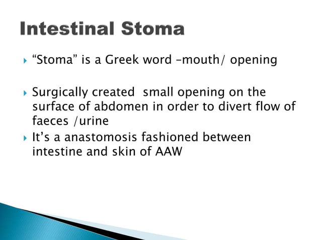 Stoma in surgery | PPT