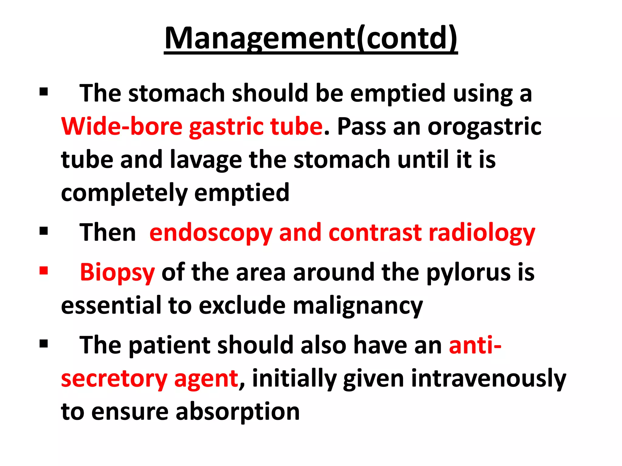 GASTRIC OUTLET OBSTRUCTION | PPTX