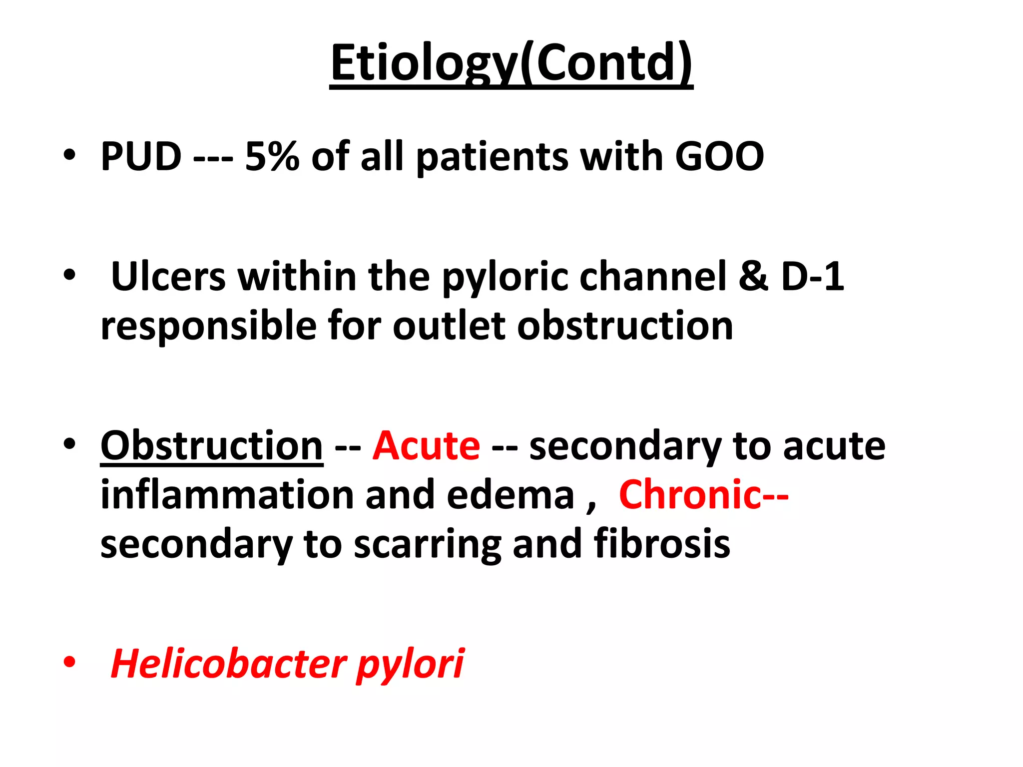 GASTRIC OUTLET OBSTRUCTION | PPTX
