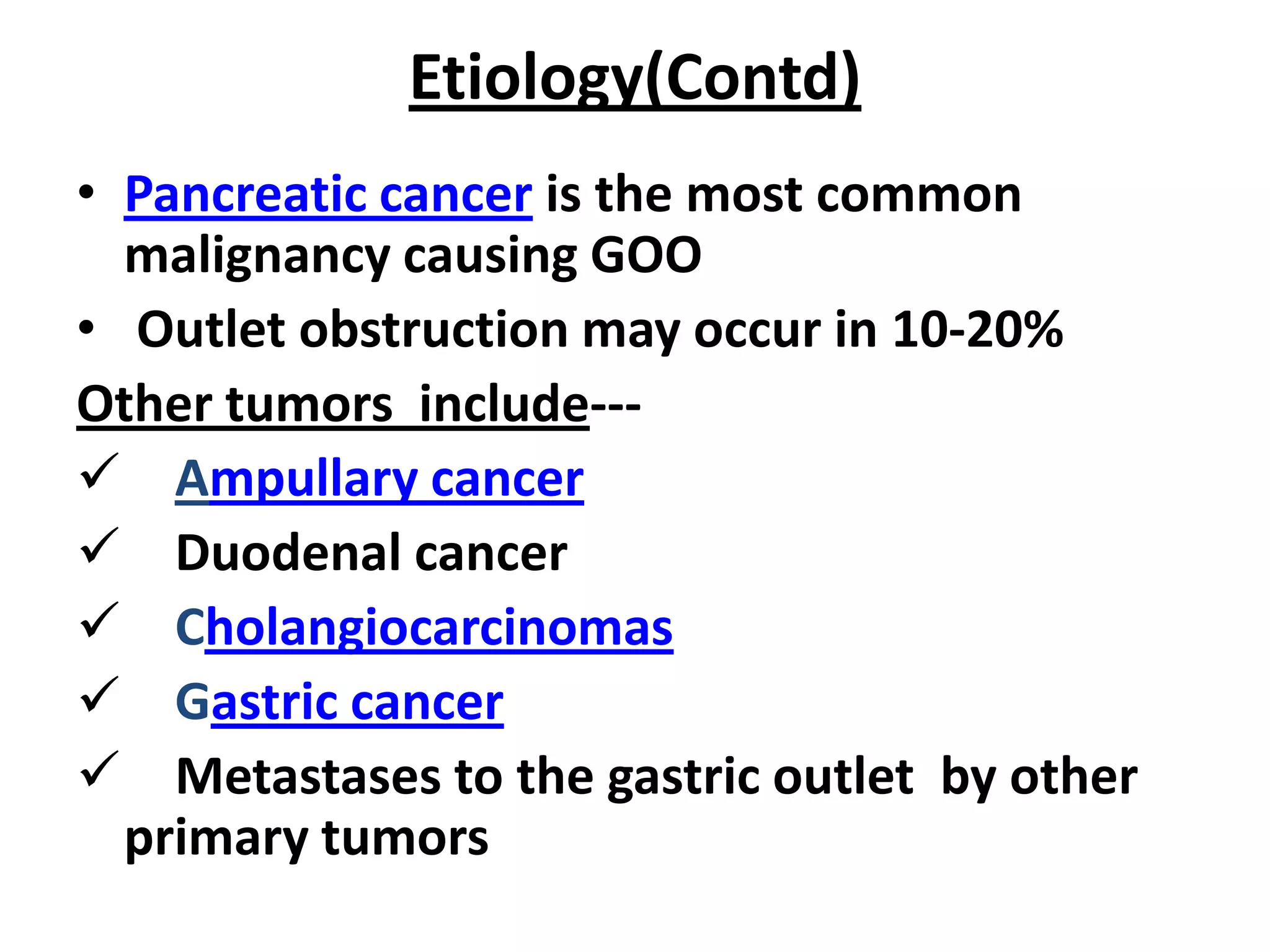 GASTRIC OUTLET OBSTRUCTION | PPTX