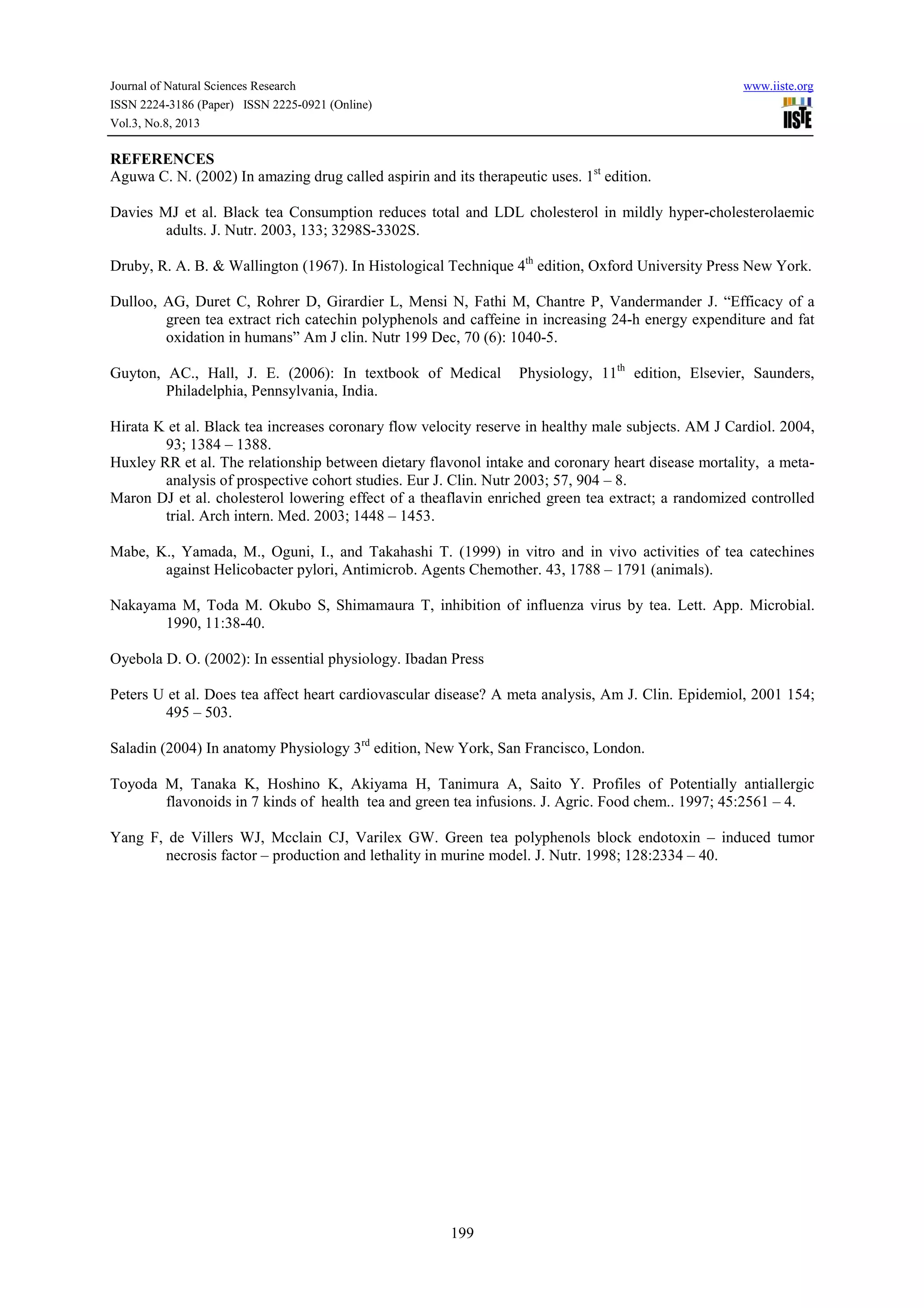 Stomach histopathologic and ulcerogenic potentials of tea beverage | PDF | Digestive Disorders ...