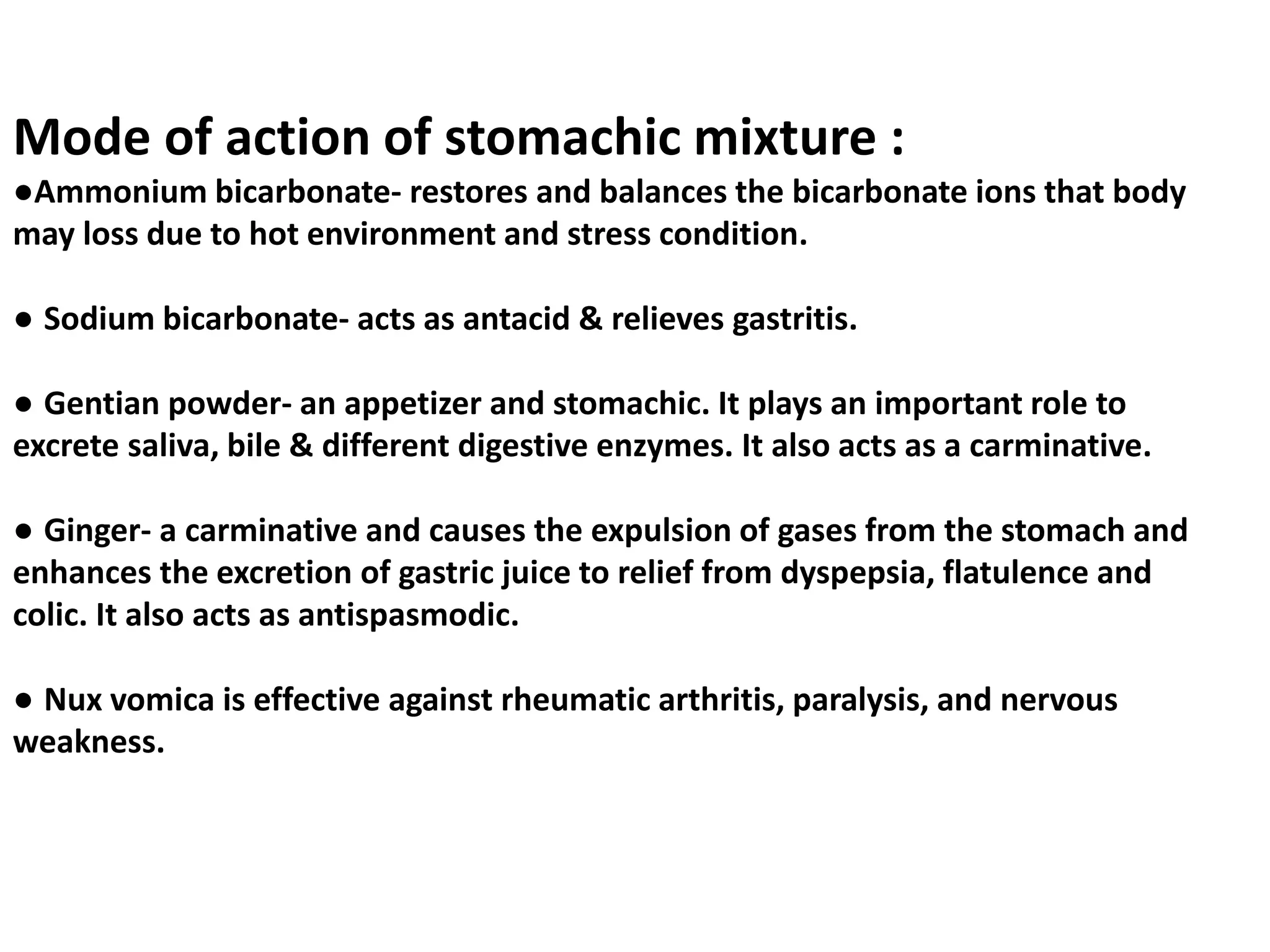 Stomachic , antacids , intestinal astringents-Dr.Jibachha Sah,M.V.Sc ...