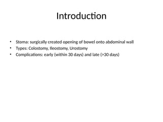Stoma Complications And Management Simple Slides Pptx