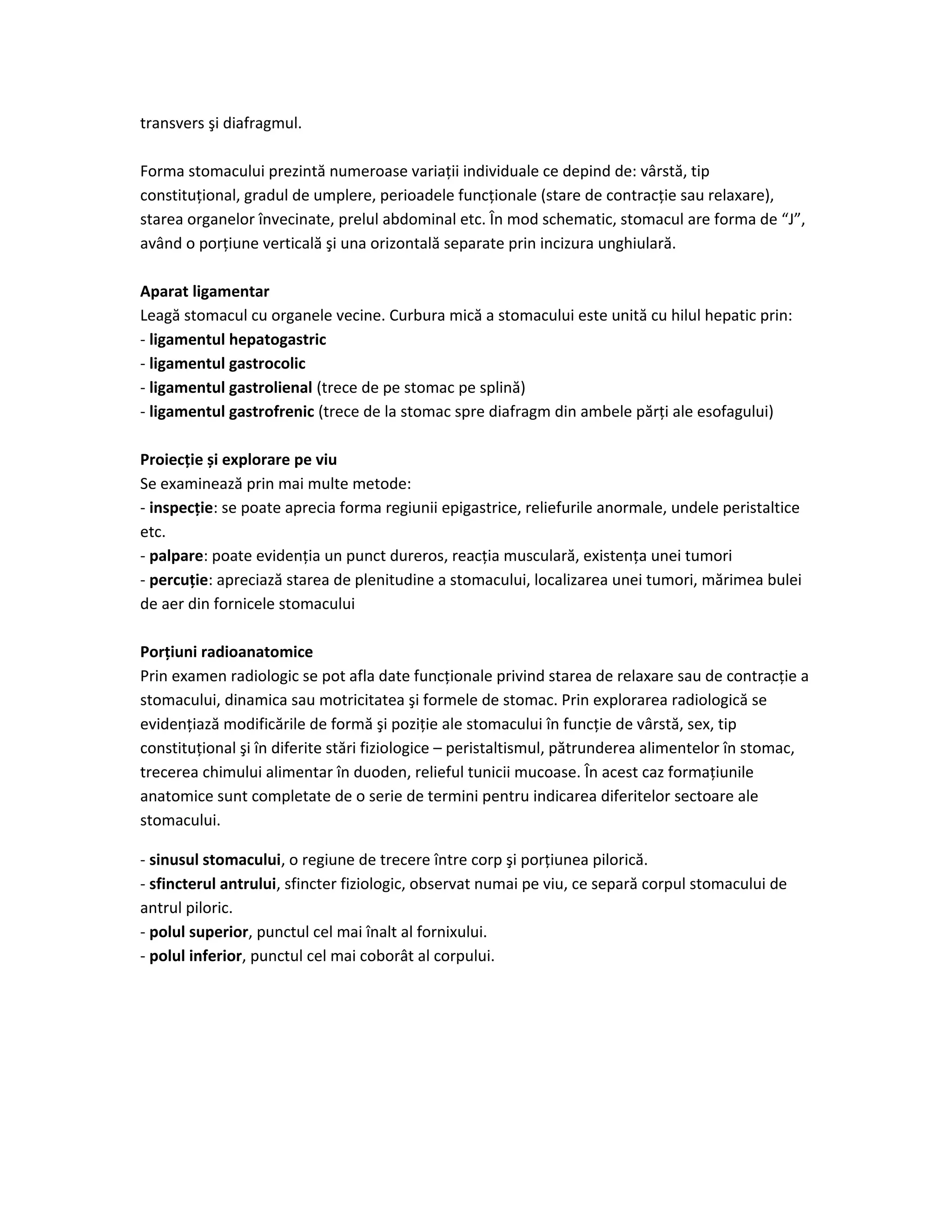Anatomie: Stomacul | RTF