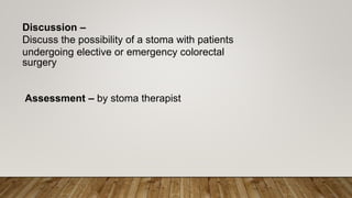 Stoma indication | PPTX