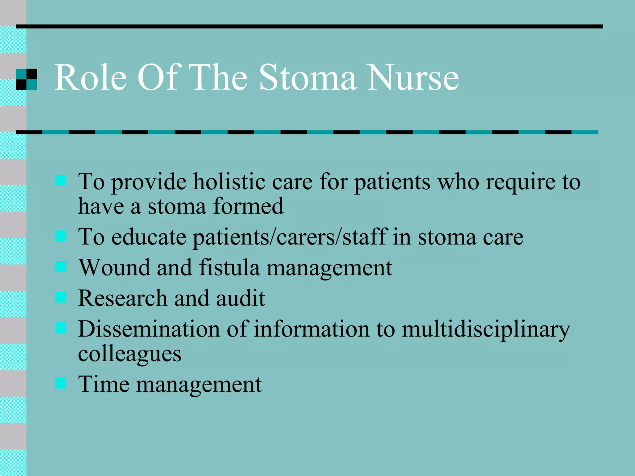 Stoma modules caring for the stoma patient | PPT