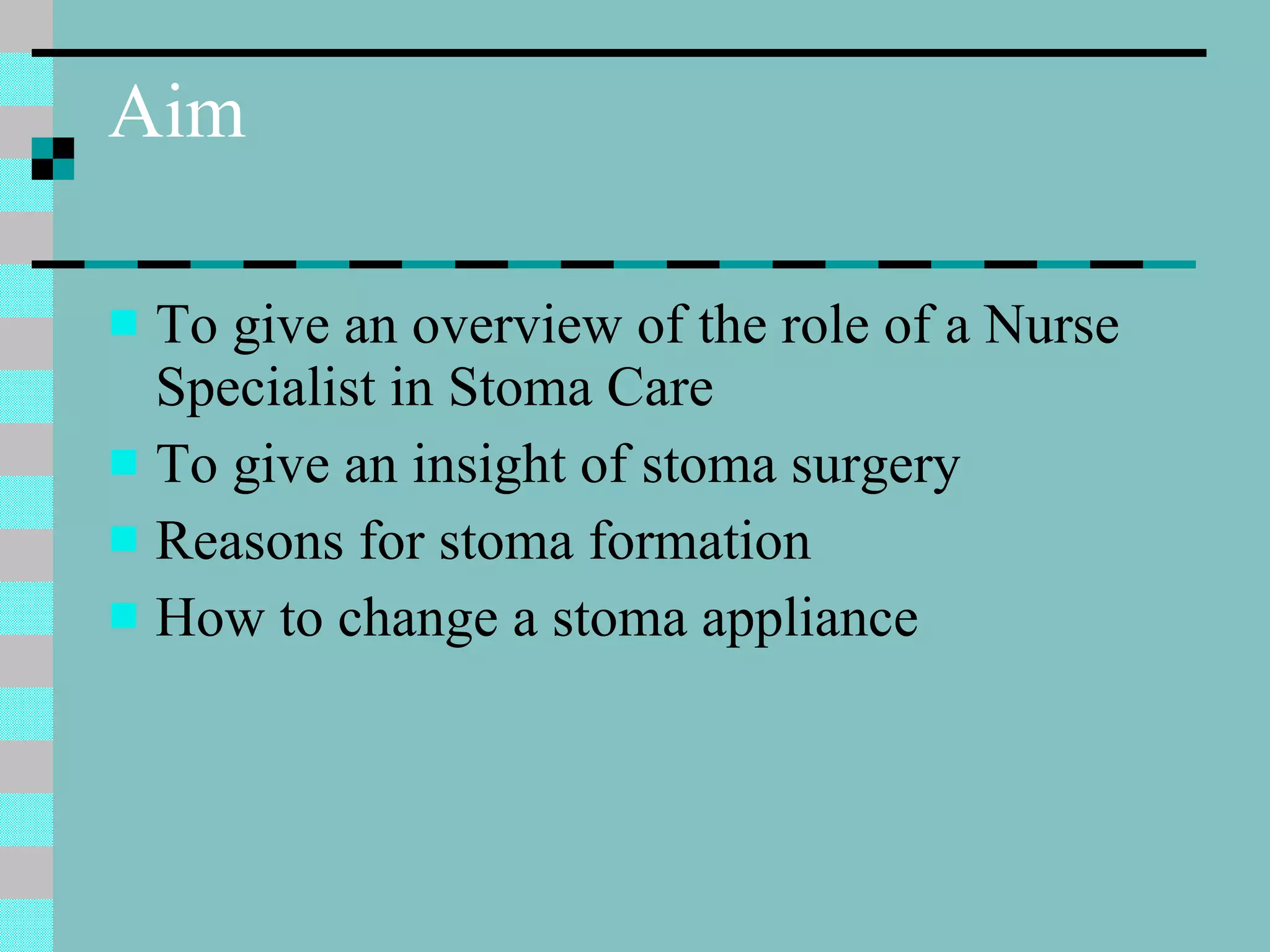 Stoma modules caring for the stoma patient | PPT