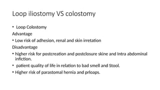 Stoma in abdomen, types and procedure, complication Presentation | PPTX