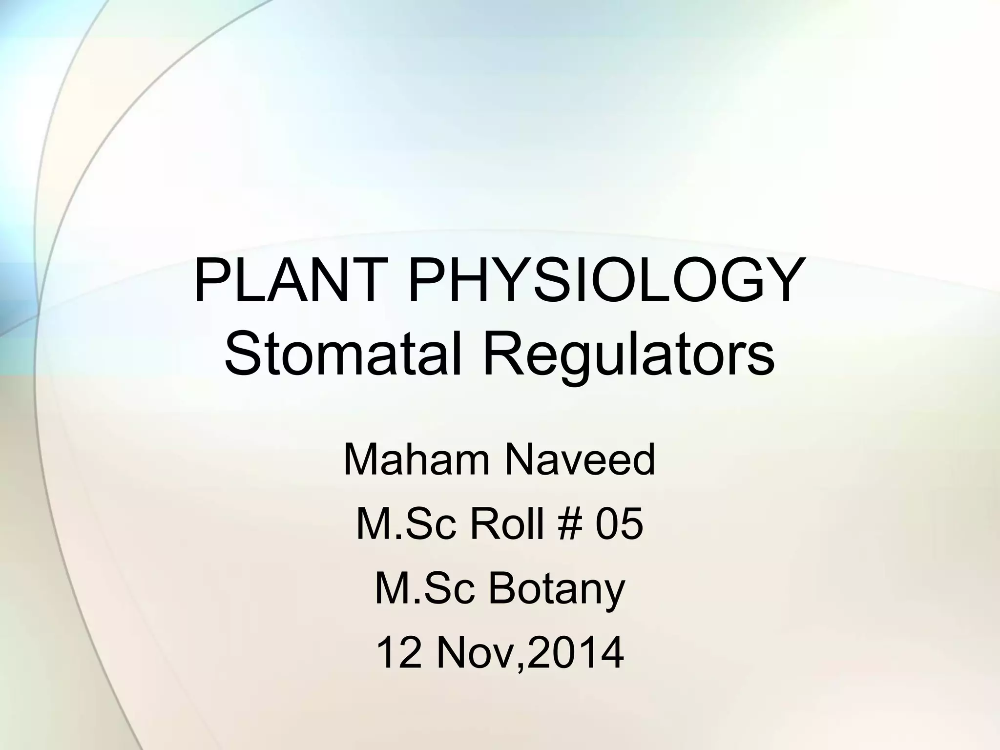 Stomatal regulation | PPT