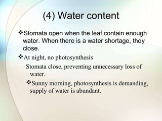 Mechanism and factors affecting on Stomatal regulation | PPTX