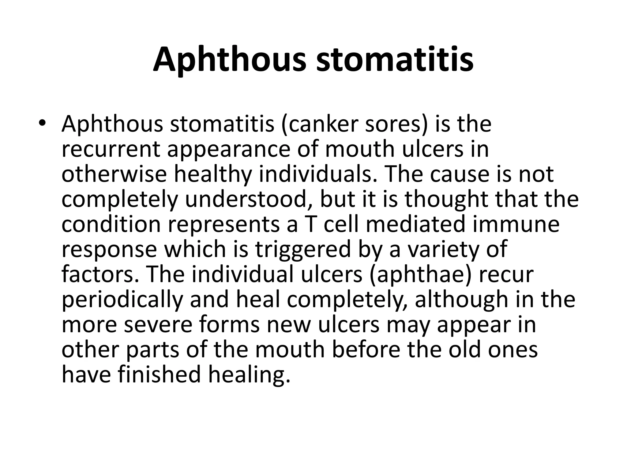 Stomatitis (AHN) | PPTX