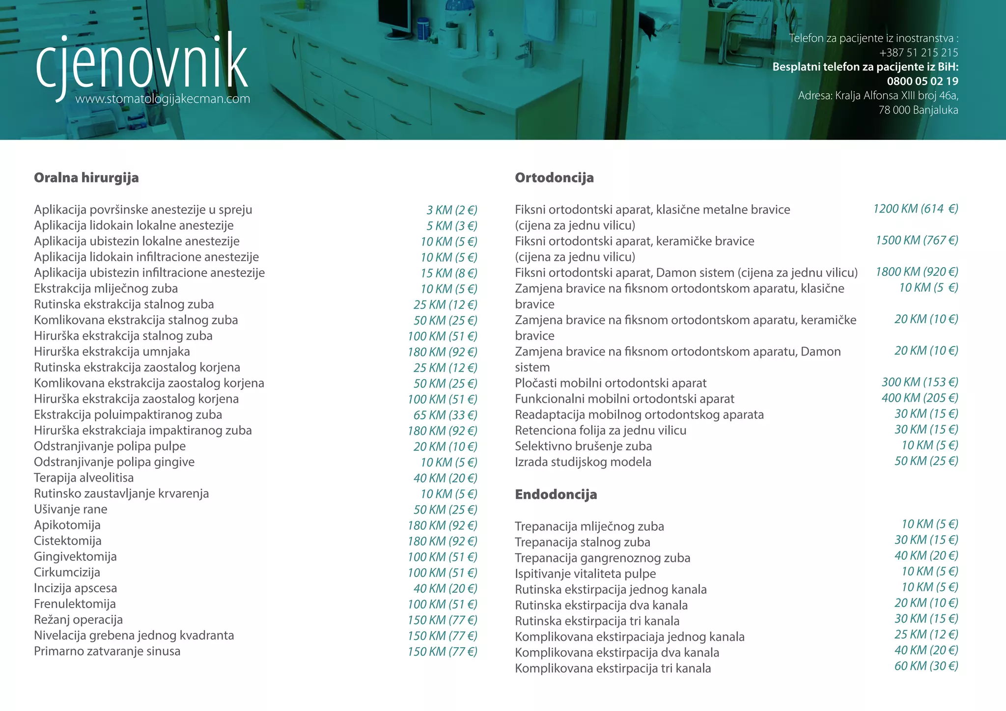 Stomatogija kecman cjenovnik | PDF