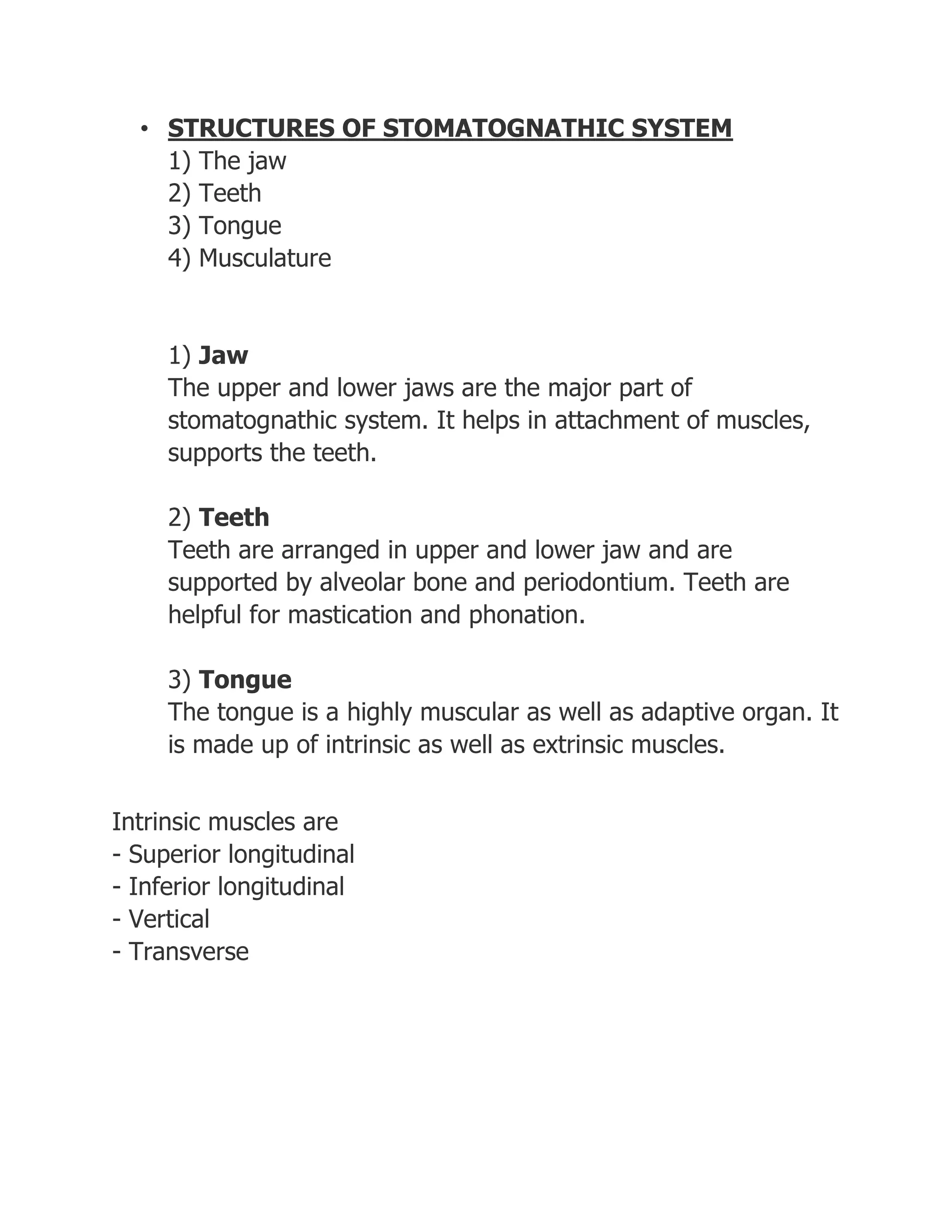 Stomatognathic system | DOCX