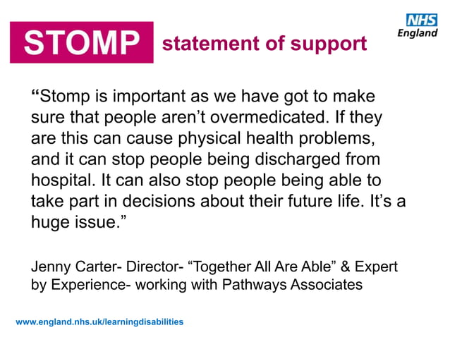 Stomp - one year on presentation july 2017 | PPT | Free Download