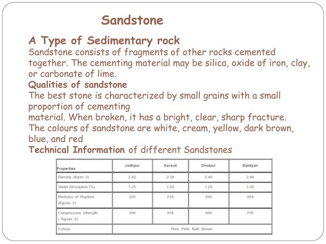 specification of Stone | PPTX | Geology | Science