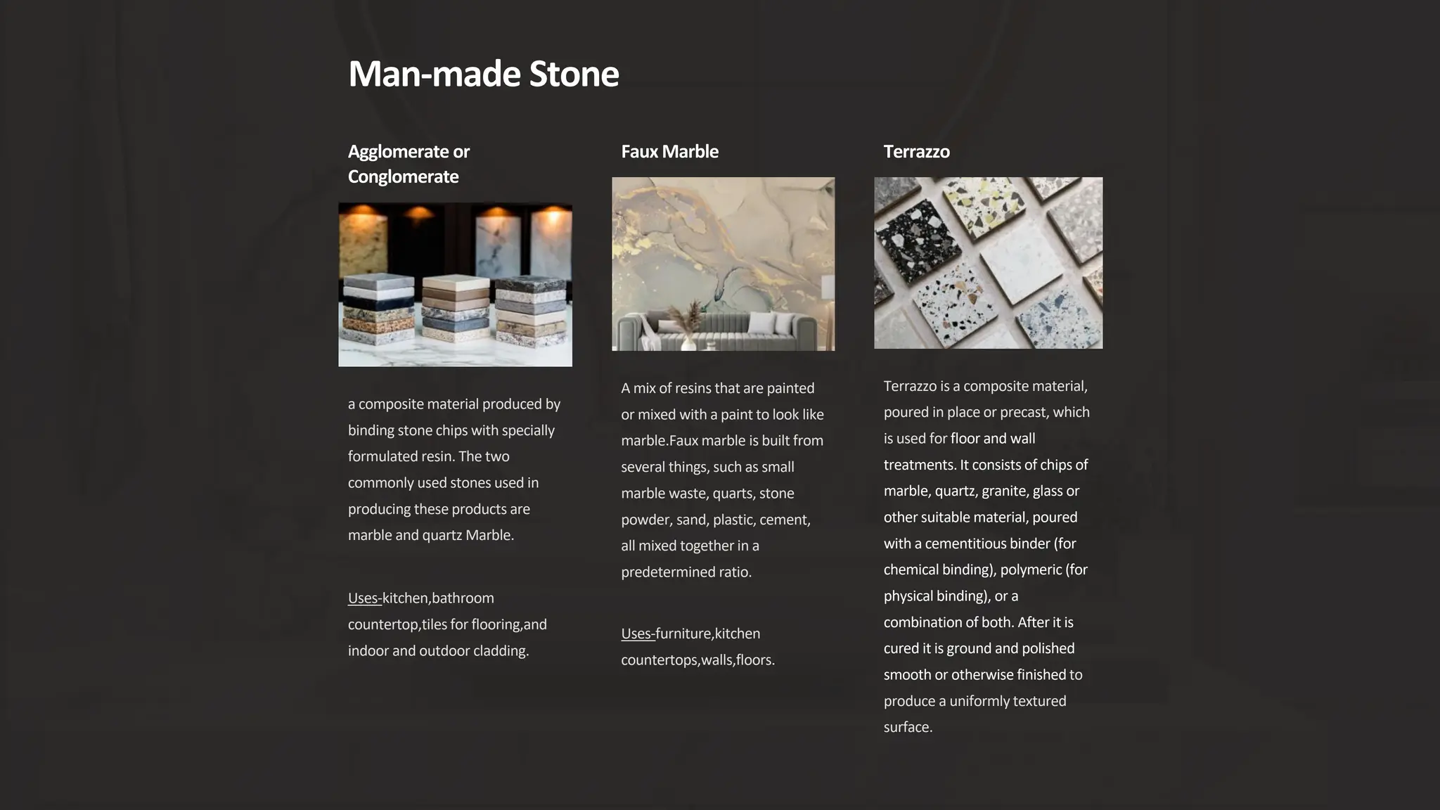 Stone and Details about the stone and types of all natural and man-made ...