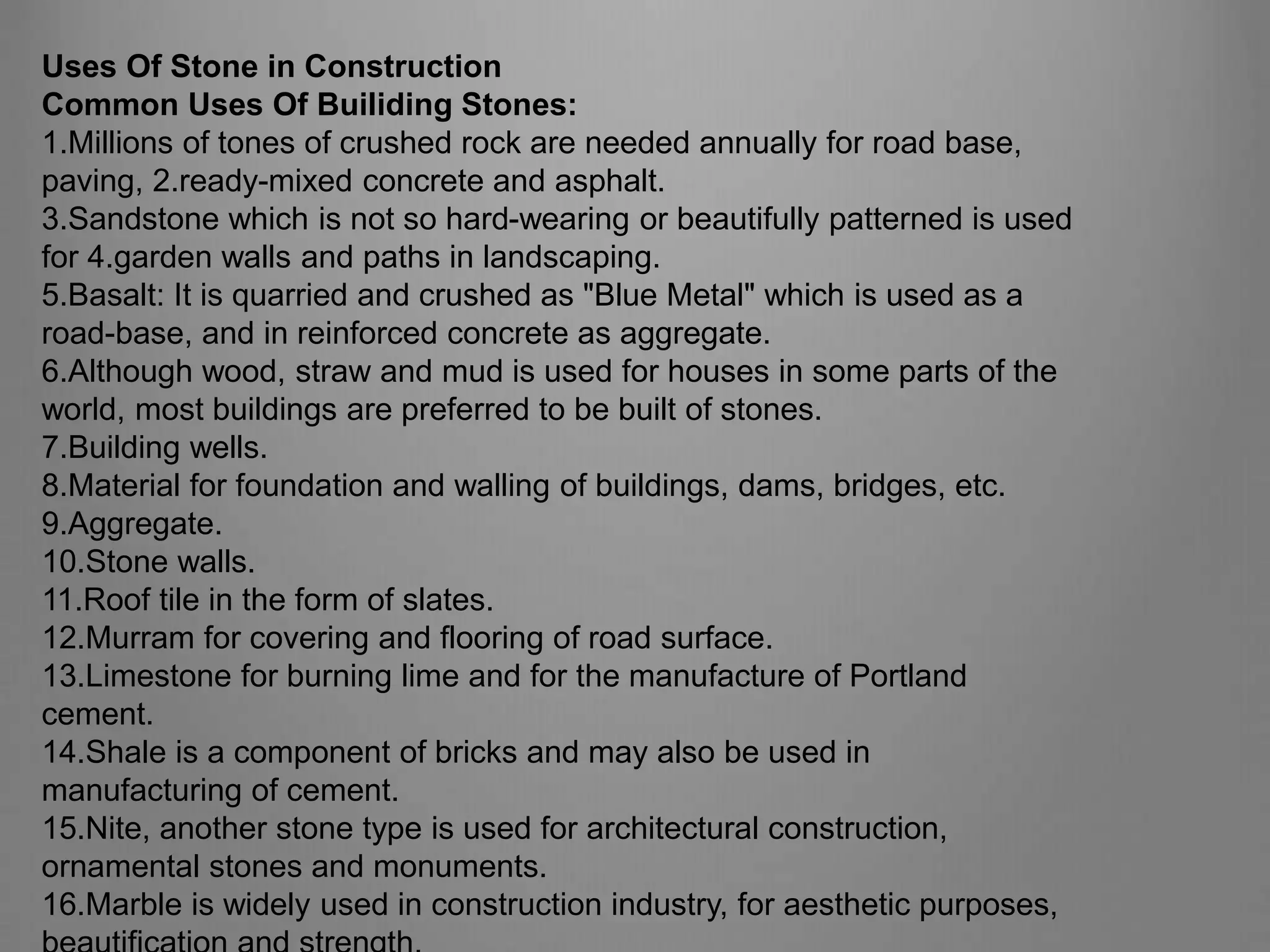 Stone as a building material. | PPTX