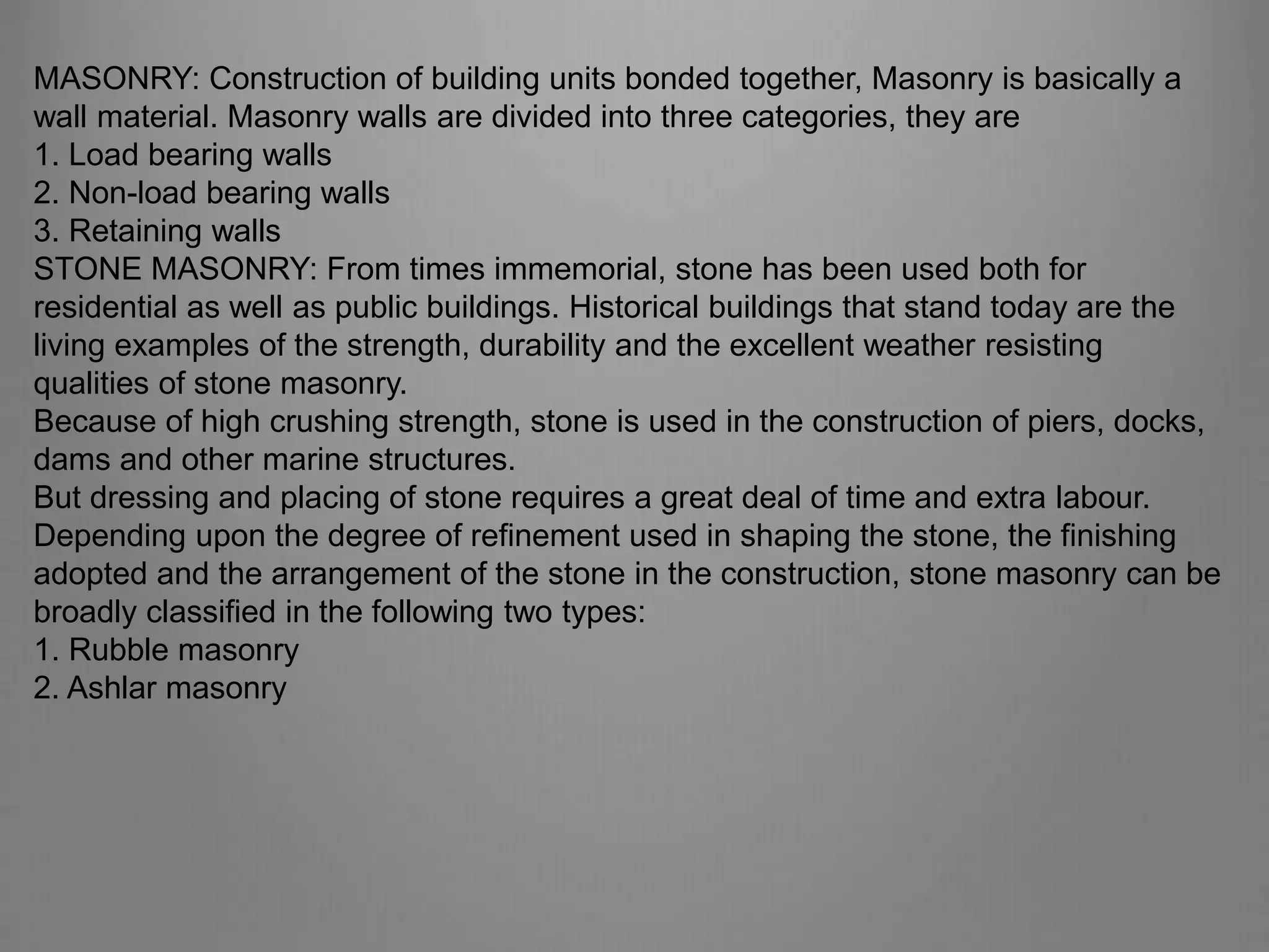 Stone as a building material. | PPTX