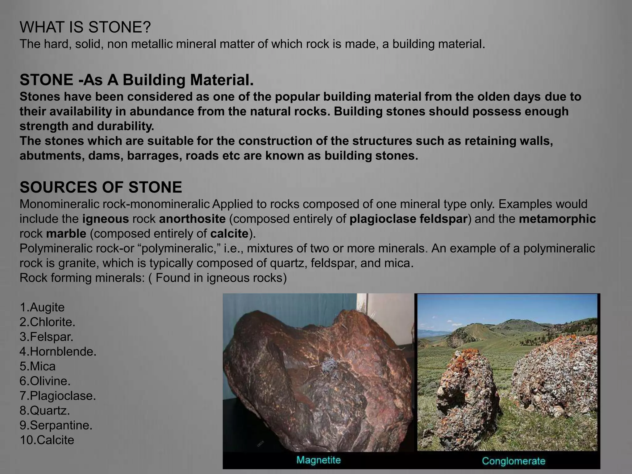 Stone as a building material. | PPTX
