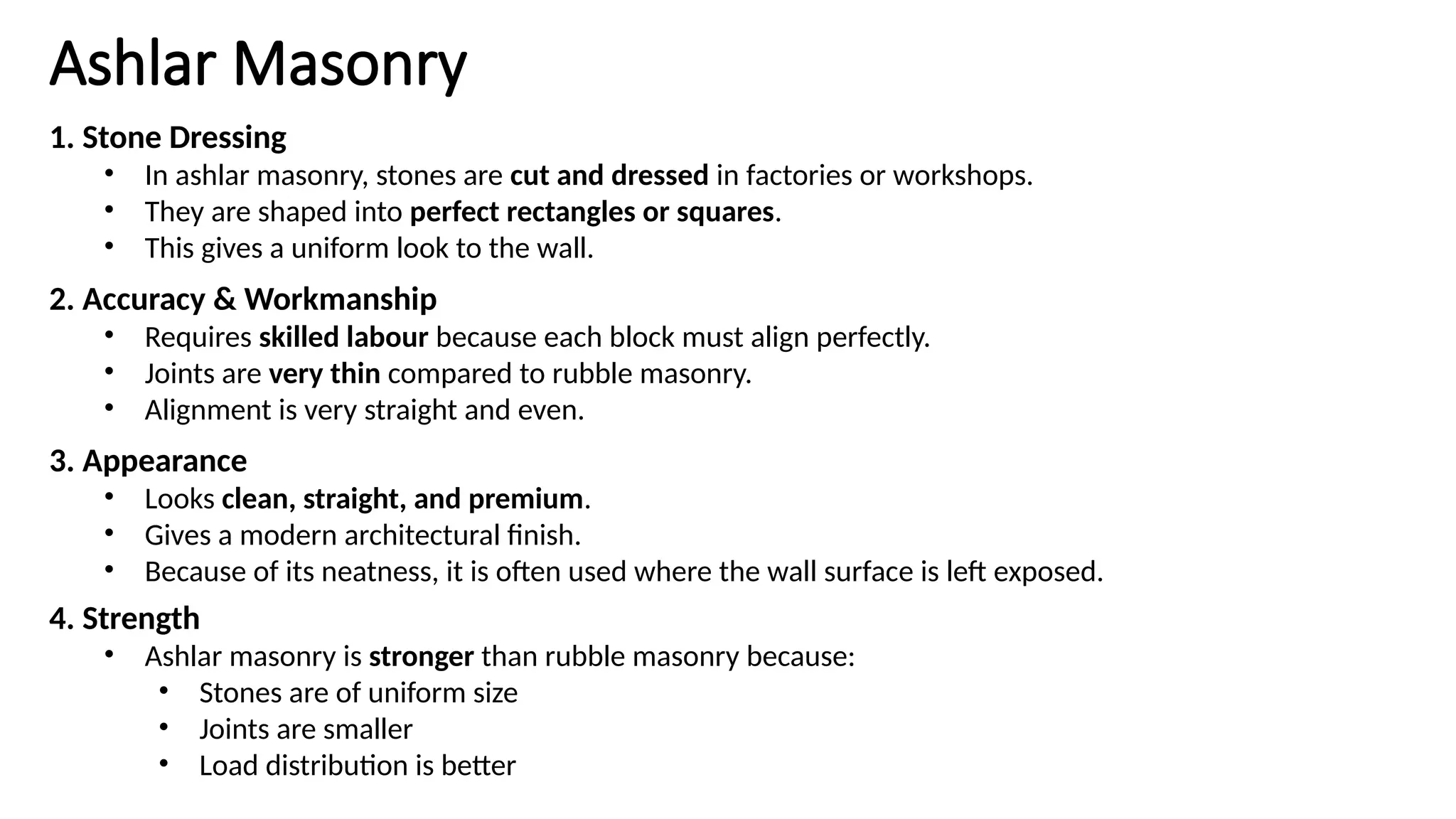 Masonry Construction: Stone and Brick Work | Civil Engineering | PPTX
