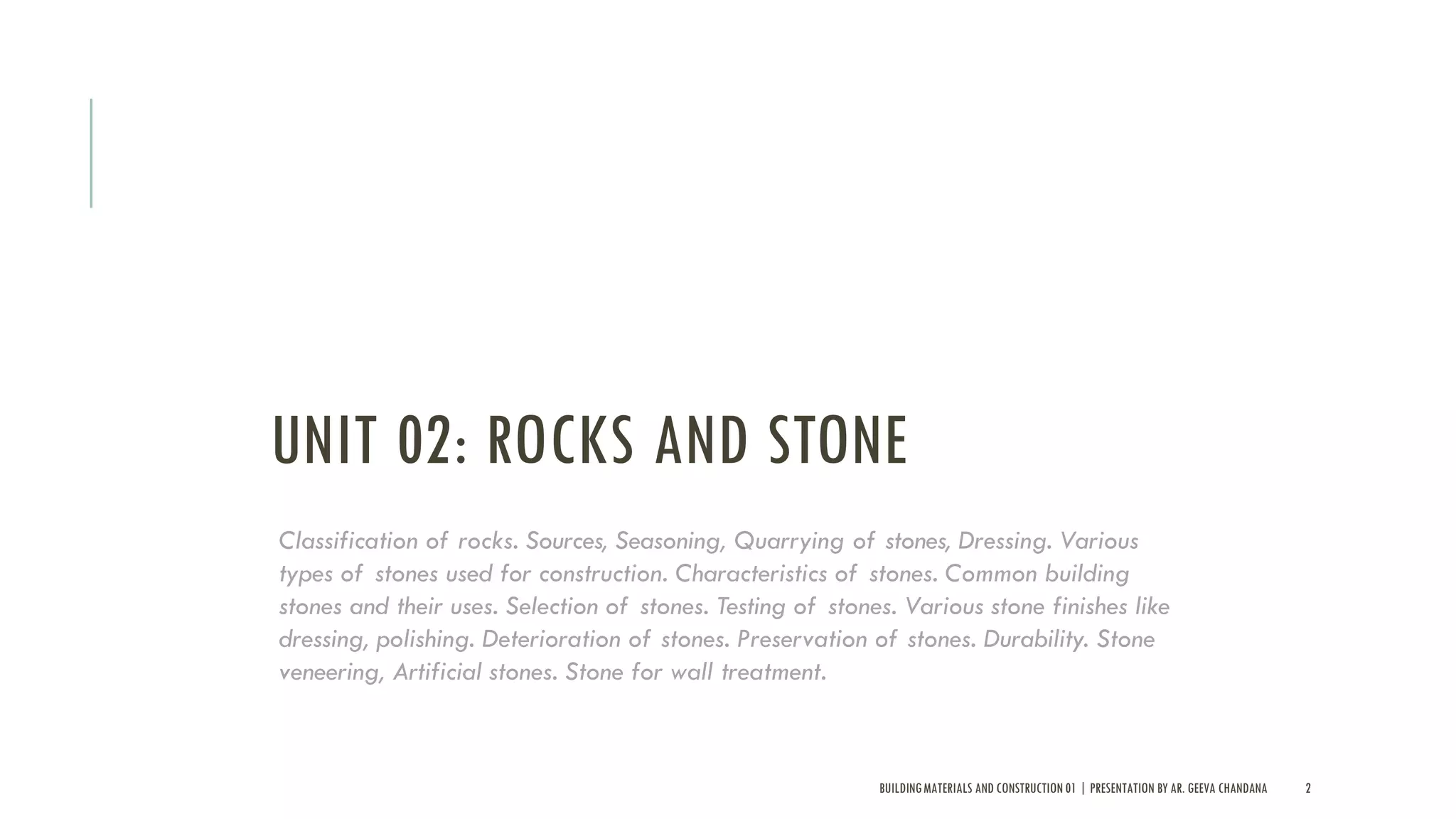 Stone and rocks - Building Materials and Construction | PDF