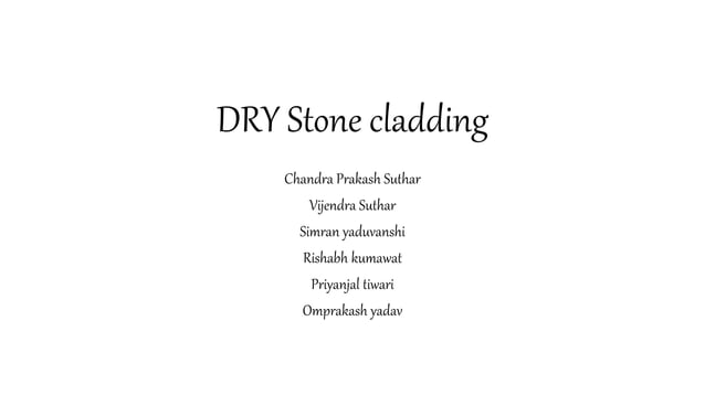 Stone cladding | PPTX