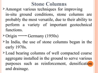 Stone columns - an overview(Ground improvement) | PPT