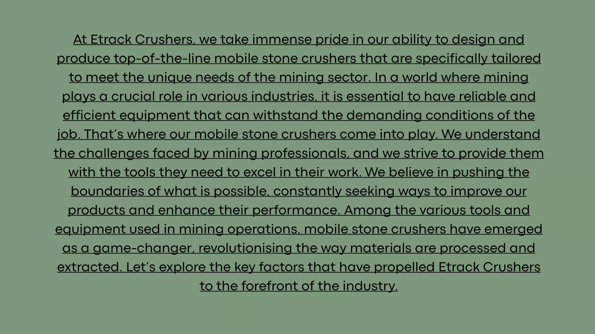 Stone Crusher Operator’s Choice- Etrack Crushers.pptx
