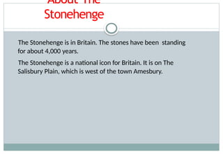 stonehenge. UNESCO SITE. history of architecture | PPTX