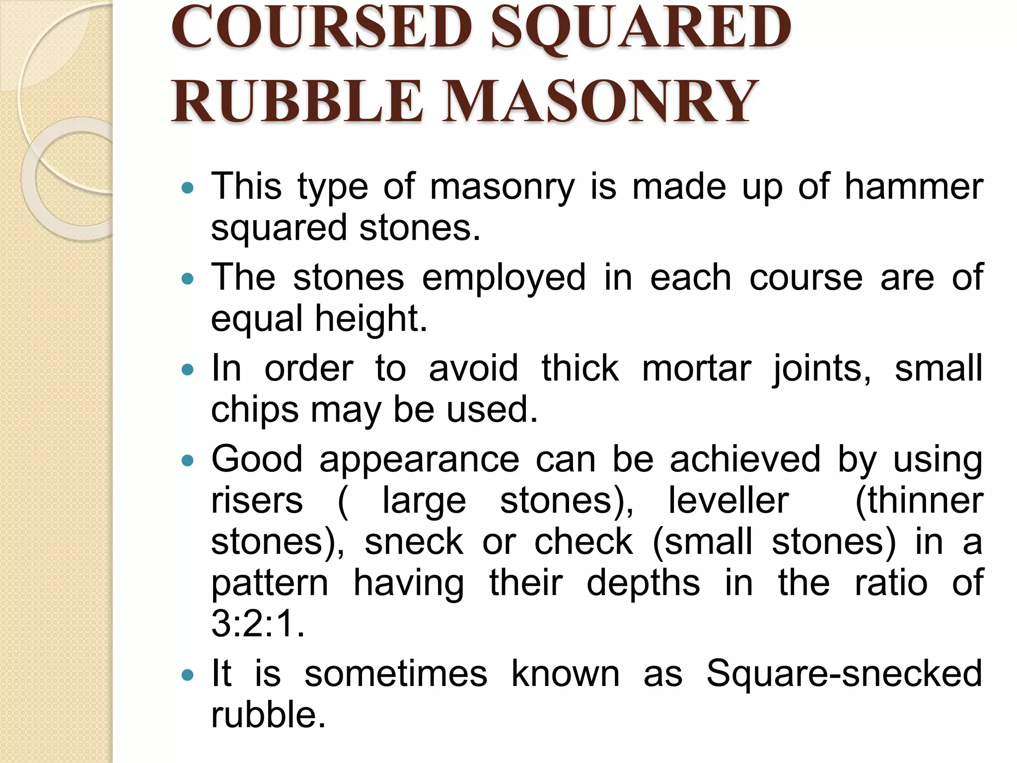 Stone masonry | PPTX