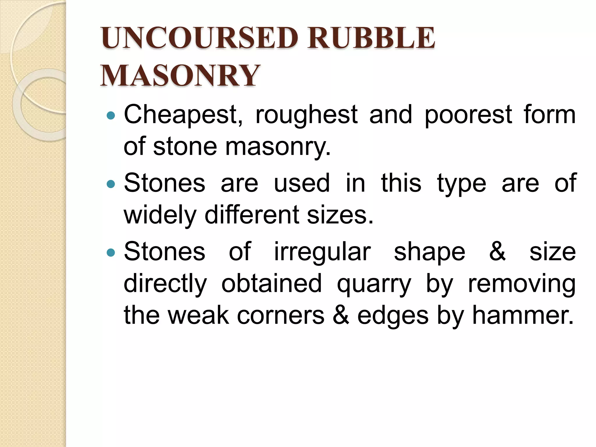 Stone masonry | PPTX