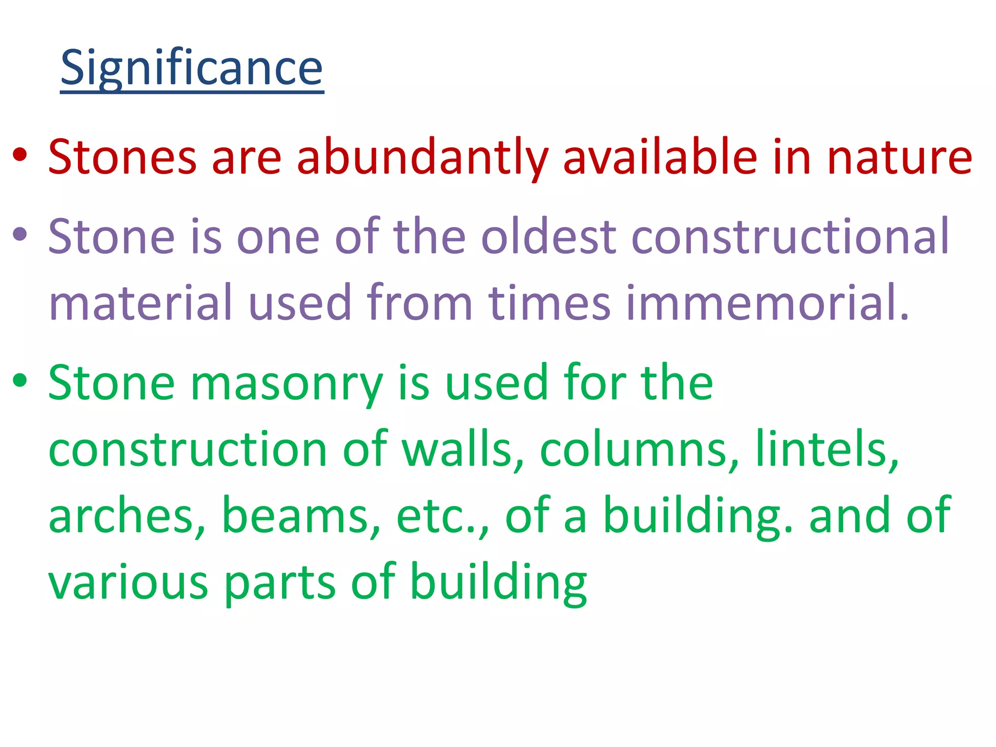 Stone masonry Principles & Significance | PPTX
