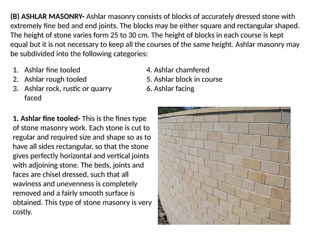 Stone Masonry DETAILS AND REFERENCES FOR DESIGN | PPT