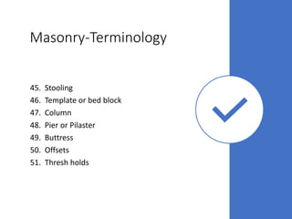 Stone masonry i | PPTX