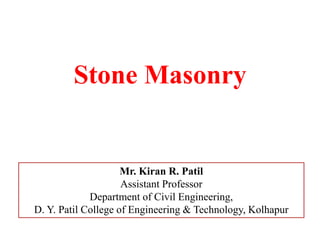 Stone Masonry and its types used in construction | PDF