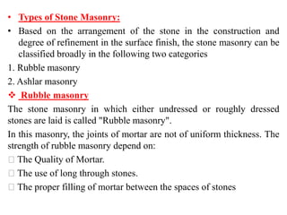 Stone Masonry and its types used in construction | PDF