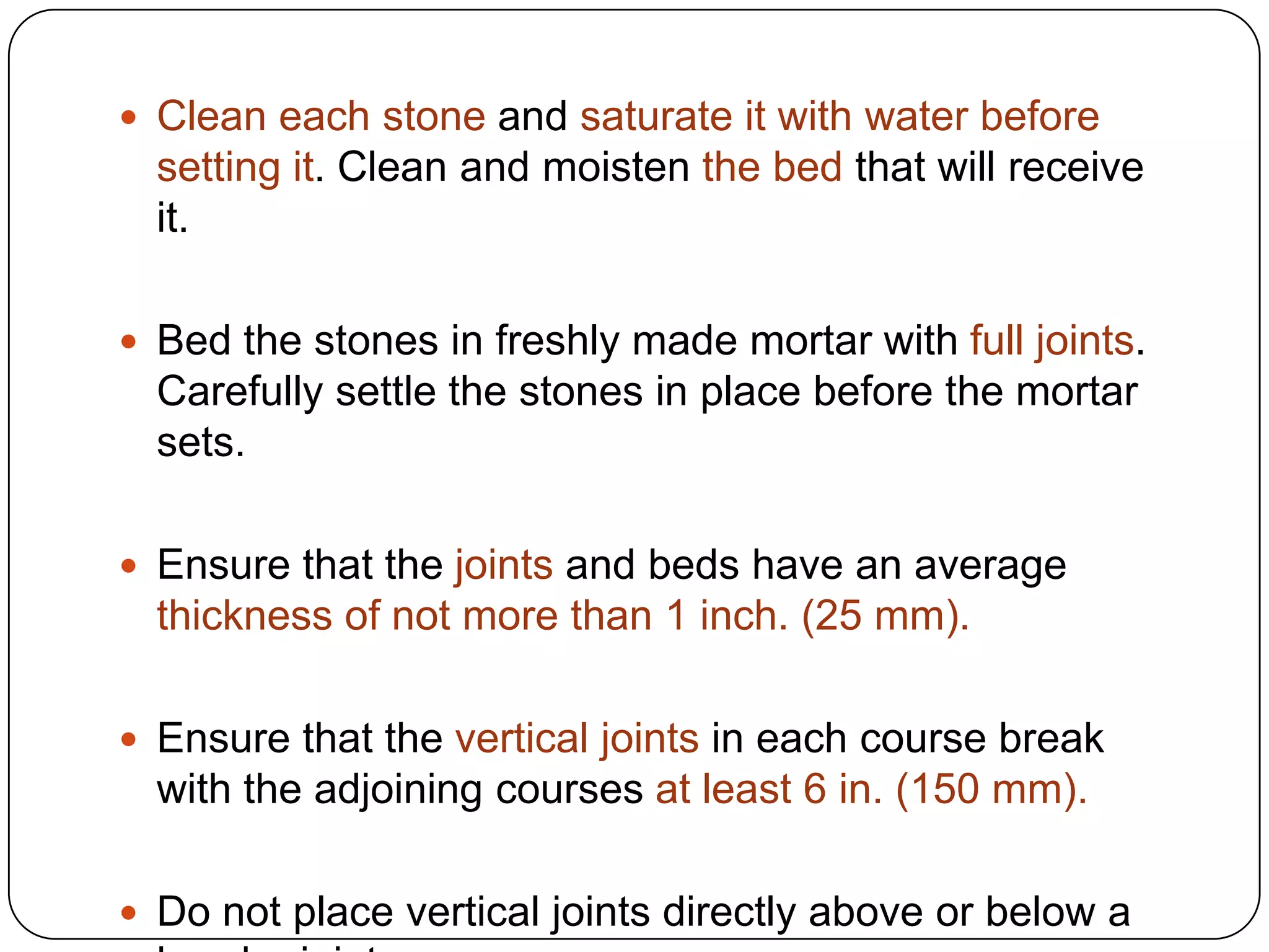 Stone Masonry BUILDING CONSTRUCTION | PPTX