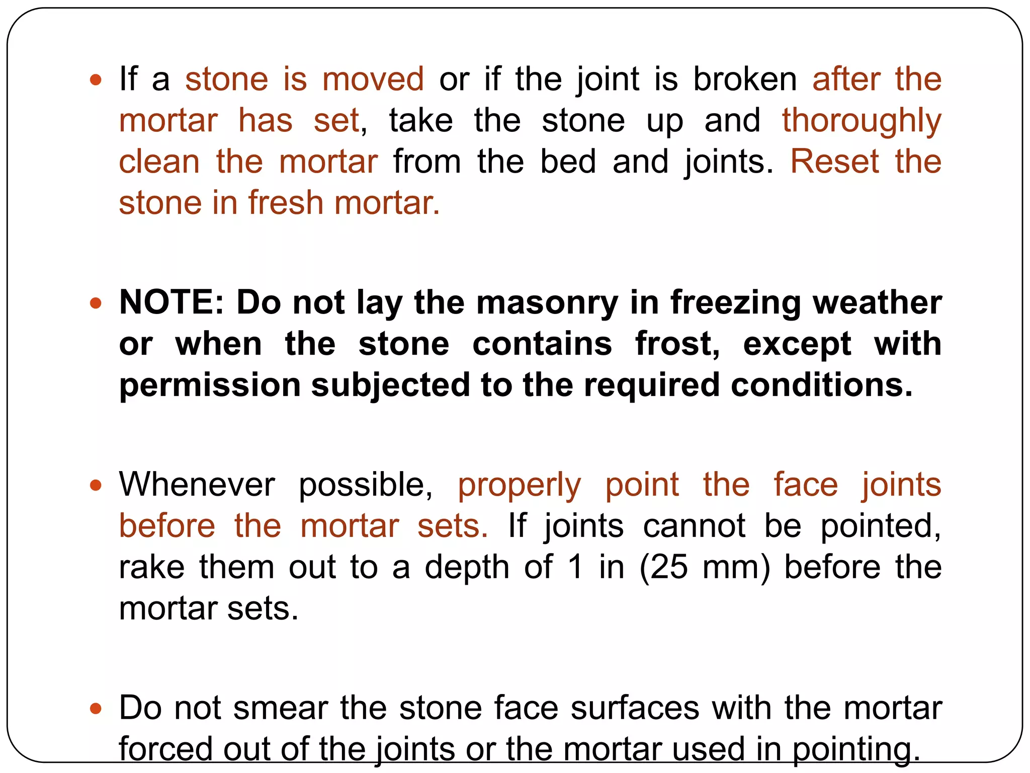 Stone Masonry BUILDING CONSTRUCTION | PPTX