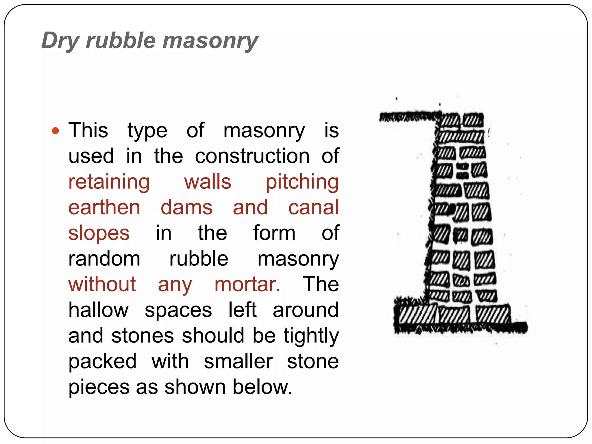 Stone Masonry BUILDING CONSTRUCTION | PPTX