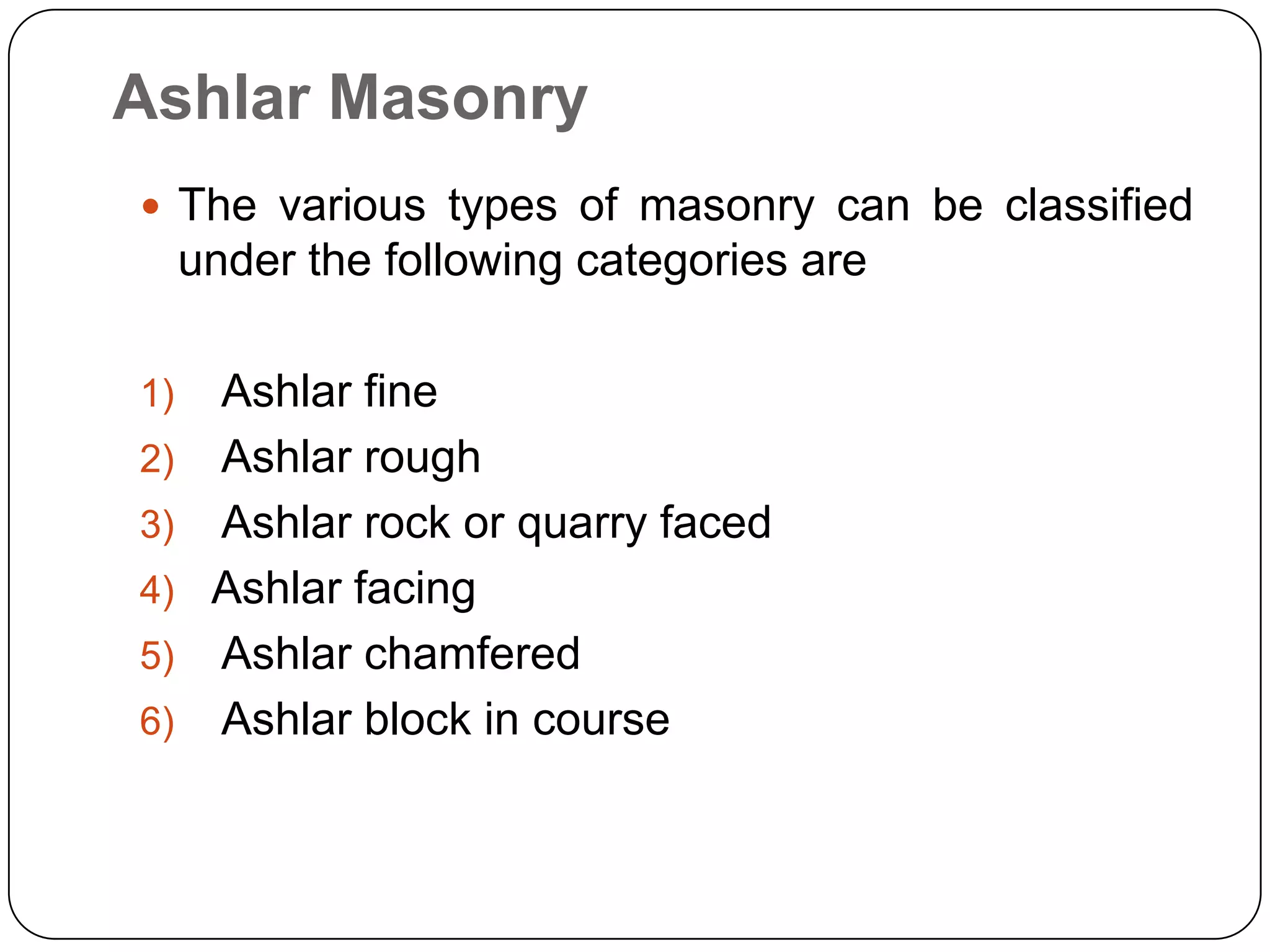 Stone Masonry BUILDING CONSTRUCTION | PPTX
