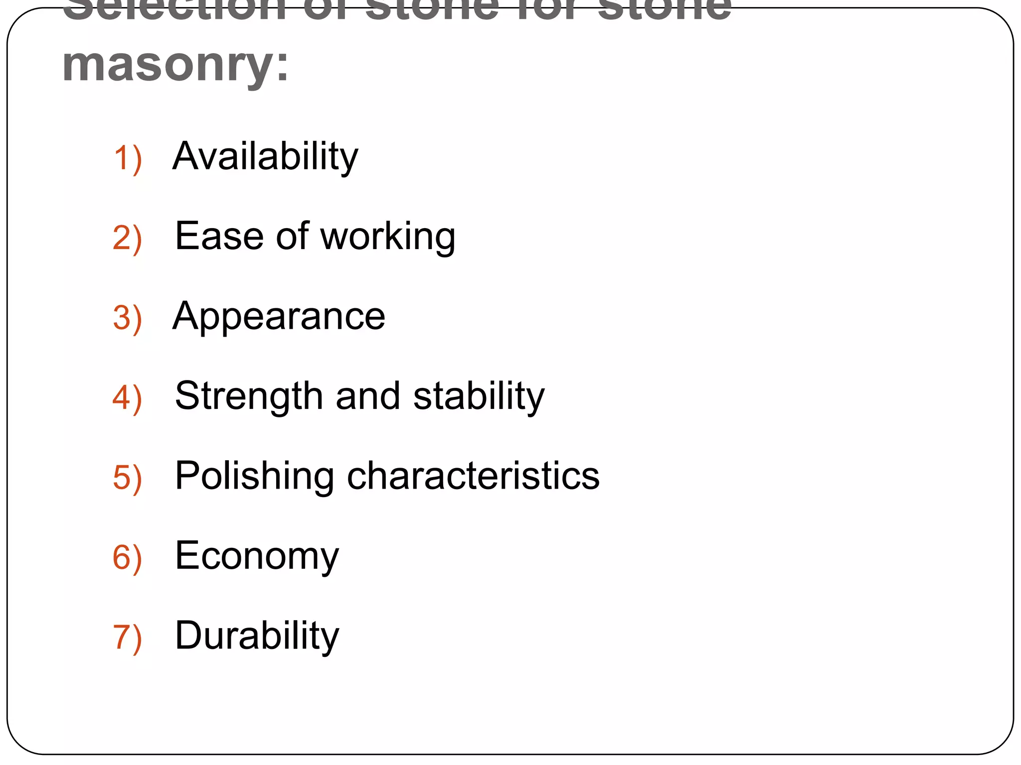 Stone Masonry BUILDING CONSTRUCTION | PPTX