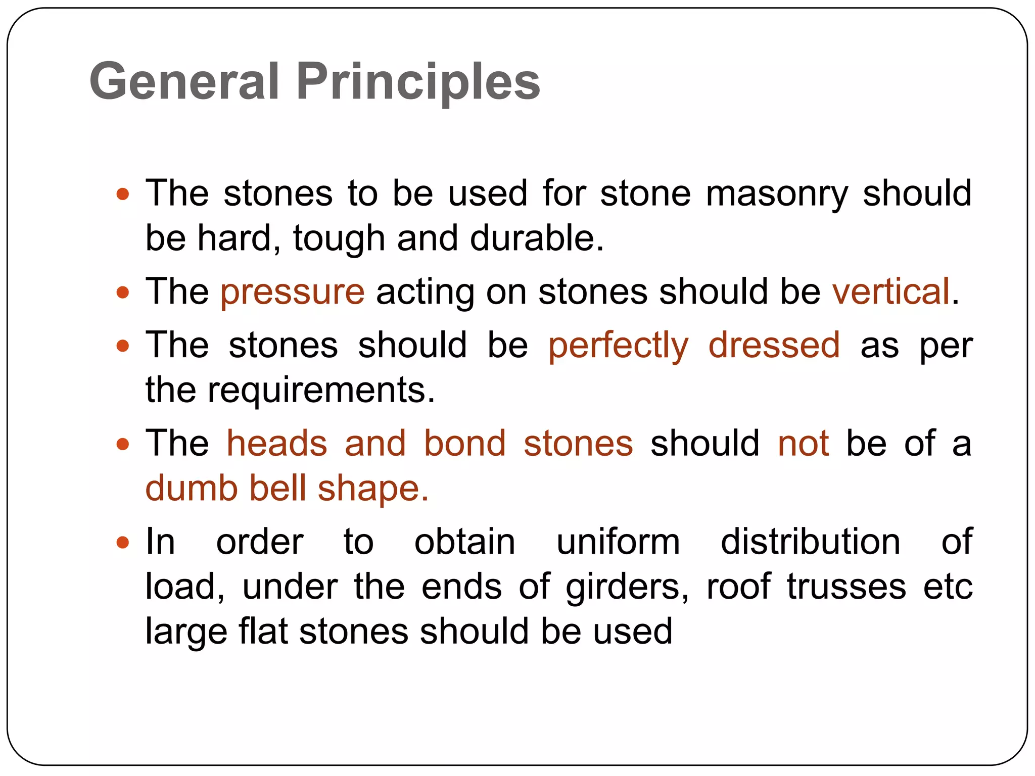 Stone Masonry BUILDING CONSTRUCTION | PPTX