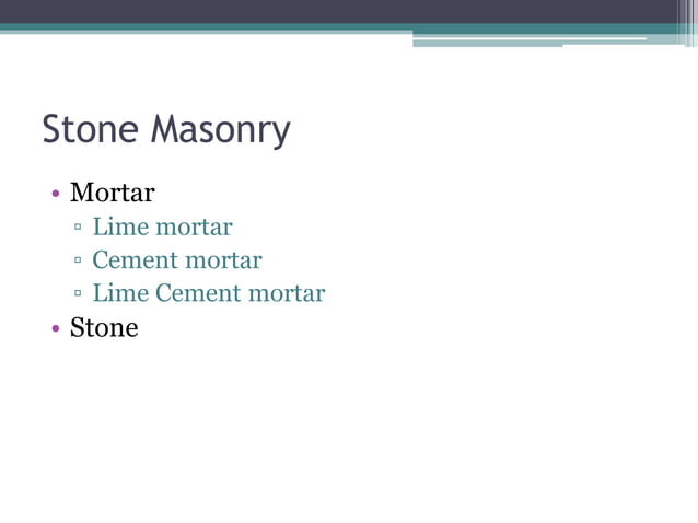 Stone masonry ppt | PPT