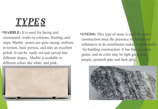 STONES AND ITS TYPES (1 its helpful.pptx | Geology | Science