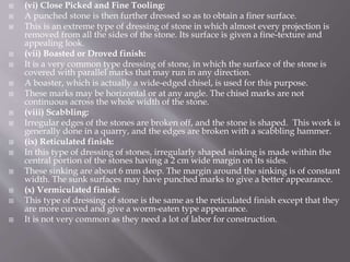 Stones dressing as a Building material and construction | PPTX