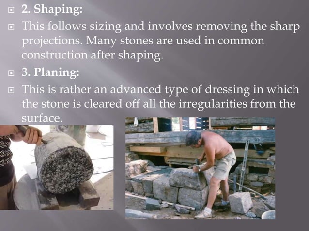 Stones dressing as a Building material and construction | PPTX